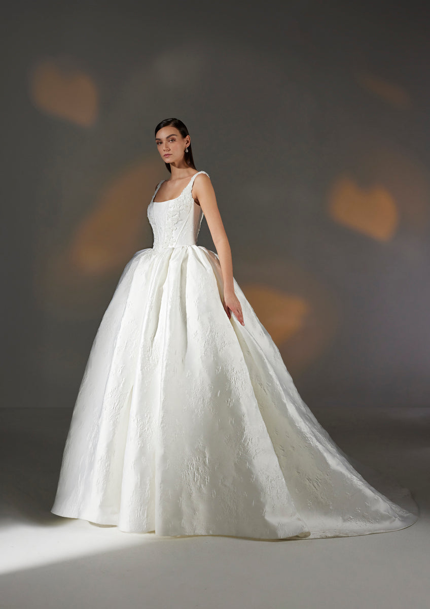 Alurea Dress Only Mikado Lace and Beads – Dion for Brides